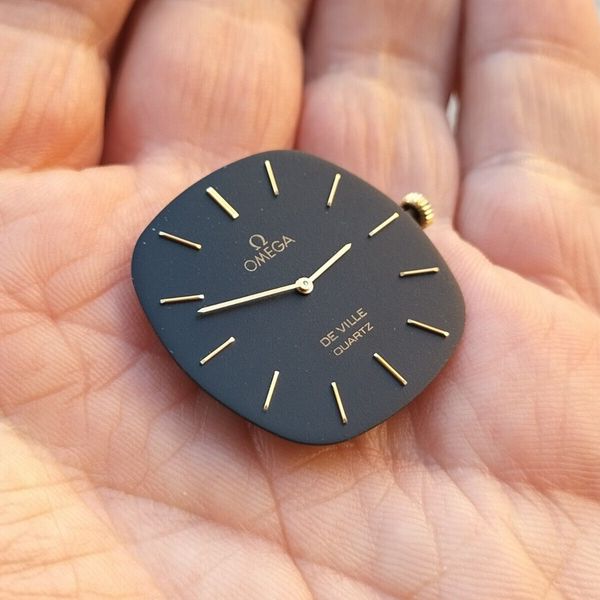 80s OMEGA DE VILLE QUARTZ ETA 978.002 MOVEMENT UHREN NICE BLACK DIAL ...