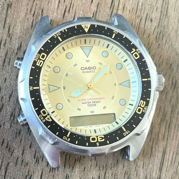 RARE Vintage 1996 Casio AMW-320D Analog Digital 100M Diver Watch Japan ...