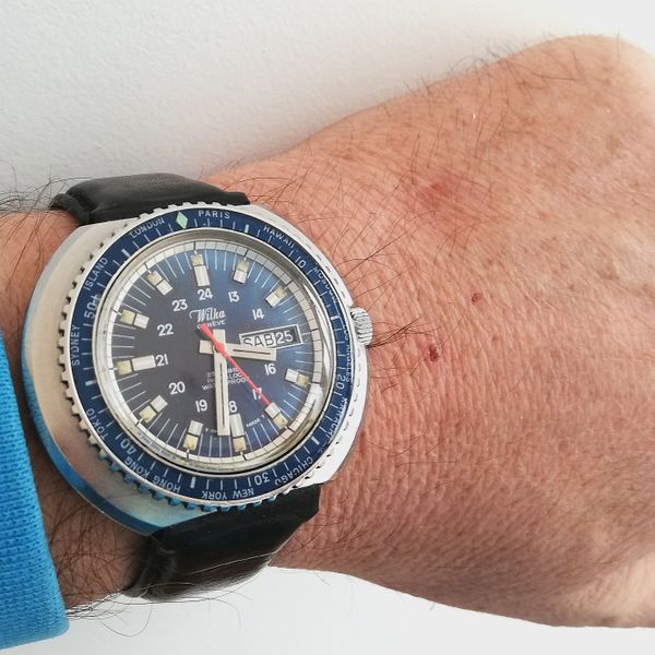 vintage WILKA diver 20 atm, AS2066, day date, 13÷24h markings ...