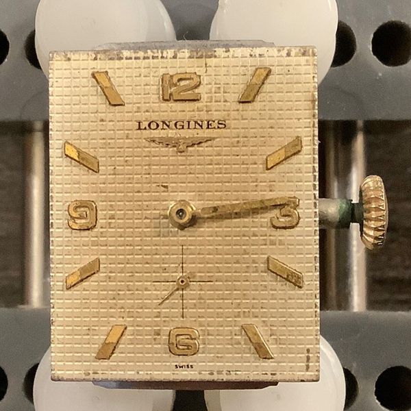 Longines menâ s watch movement 9LT running with Guillocheâ Grid Pattern ...