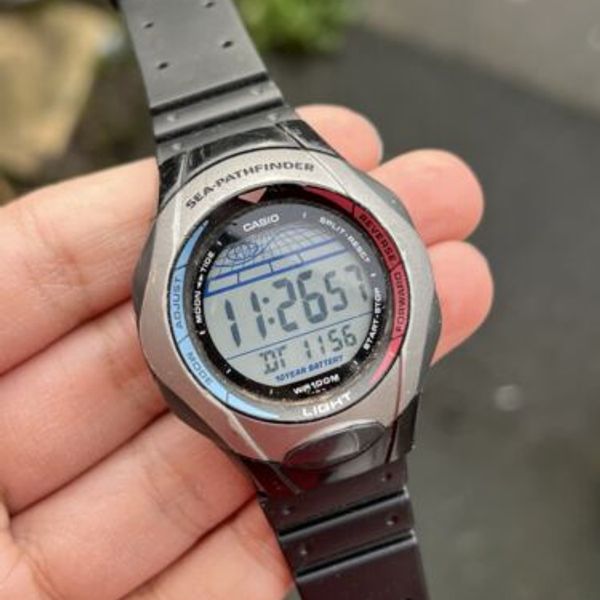 RARE! Casio Sea Pathfinder 100m WR SPS-300 Digital Menâ s Watch Retro ...
