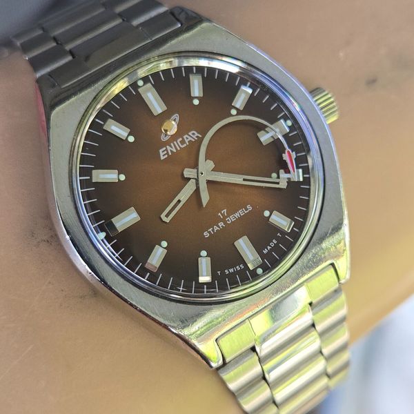 Vintage ENICAR men's manual wind watch Rocket second hand AR-160 swiss 1970s | WatchCharts ...