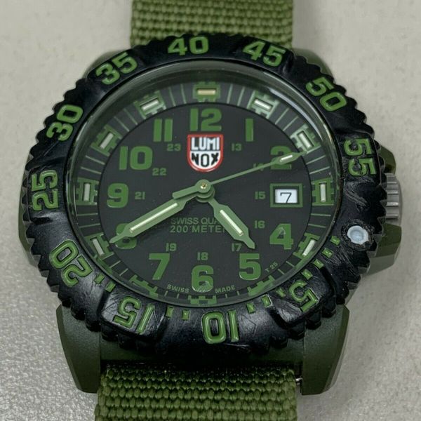 LUMINOX Watch Series 8040 Black / Green Dial Bezel & Strap l Parts #334 ...