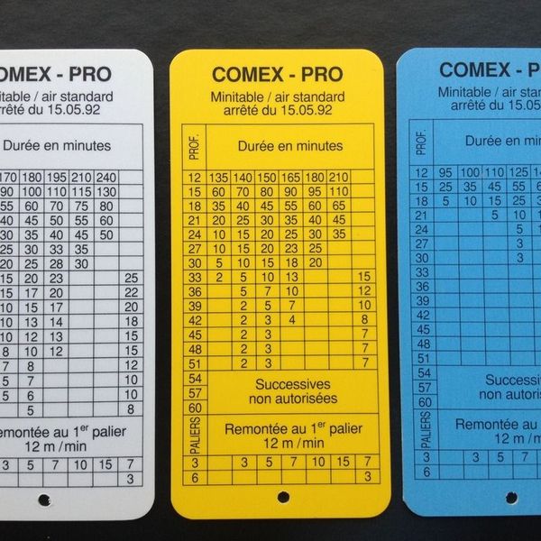 FS : 3x COMEX Pro diver tables 1992 | WatchCharts Marketplace