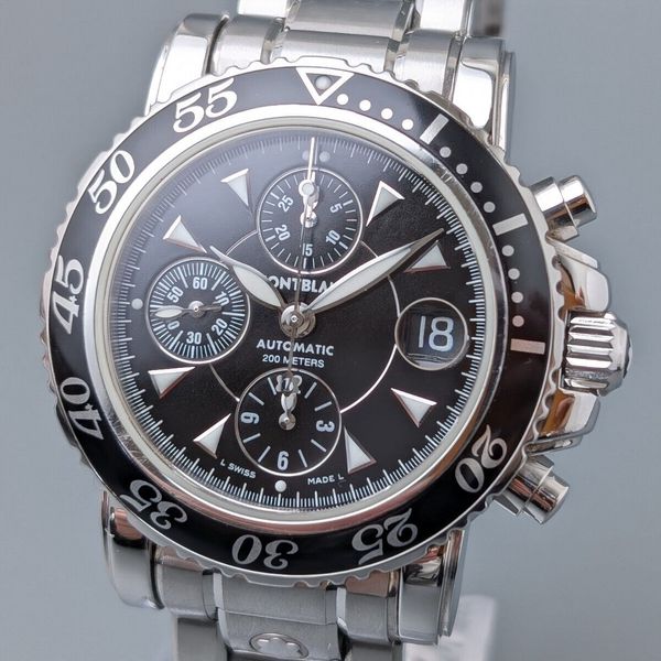 Montblanc Meisterstuck 7034 Chronograph 42mm Black Dial Automatic Men's ...