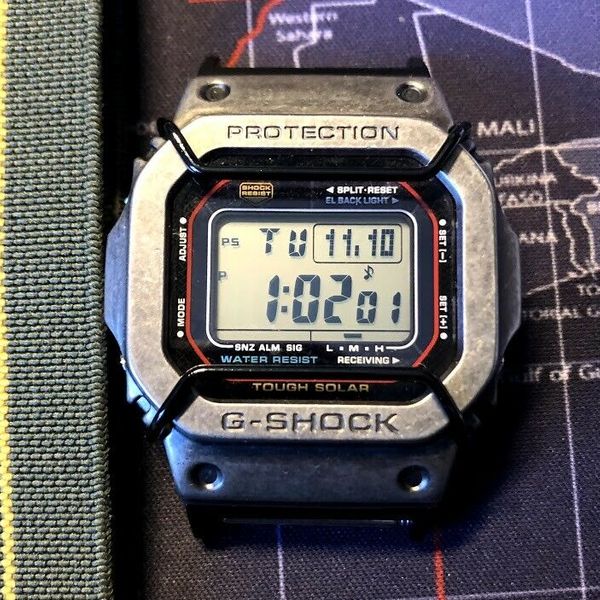 Casio GW-M5610 with aged metal bezel and JayandKays adapters ...