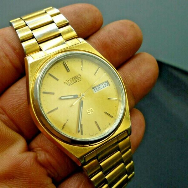 Mens 36mm SEIKO SQ 6 jewels 8123-7239 Vintage 1985 QUARTZ SS 7 3/4 ...