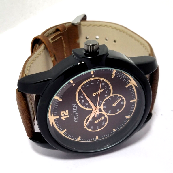 Men's Watch Citizen quartz brwon Dial Cell Analog Wrist Watch Boy's ...