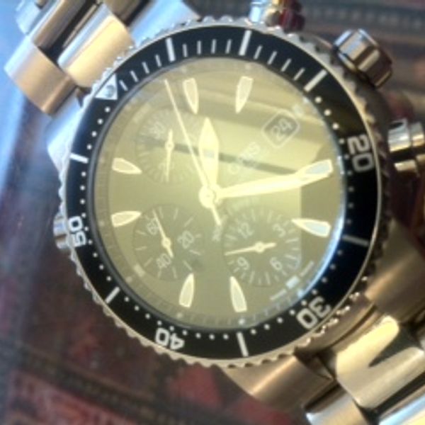 ORIS TT1 Titan Diver Chronograph(Plain Black Dial/7542) for Sale ...
