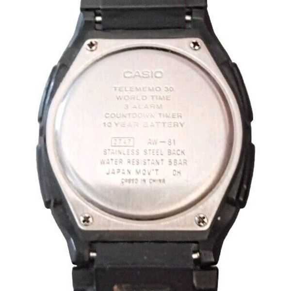 Casio ILLuminator Men's Watch AW-81 2747 Telememo 30, World Time ...