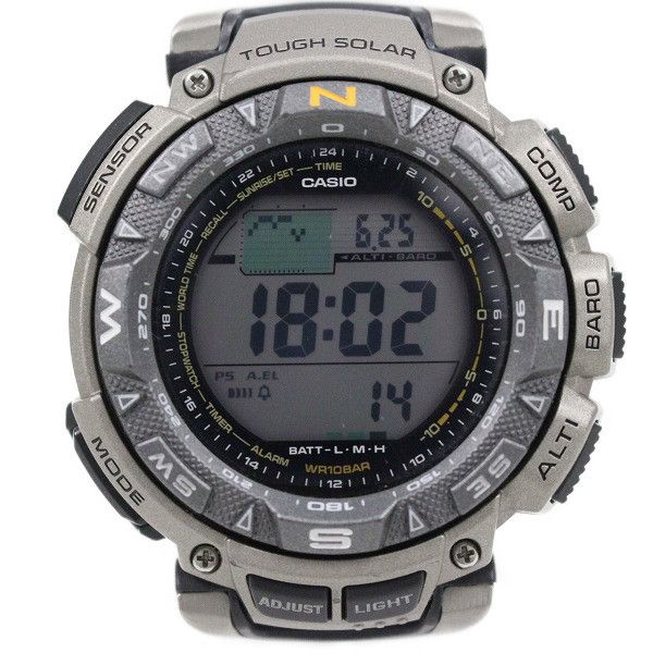 [Used] Casio Protrek Tough Solar Triple Sensor Double-layer LCD model with register ring Men's ...
