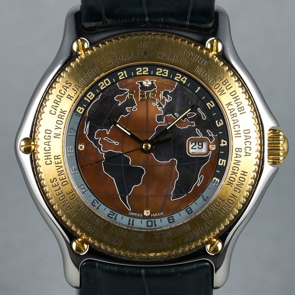 FS: Ebel Two Tone Voyager World Timer Ref: 1124913 MOP Map Dial with ...