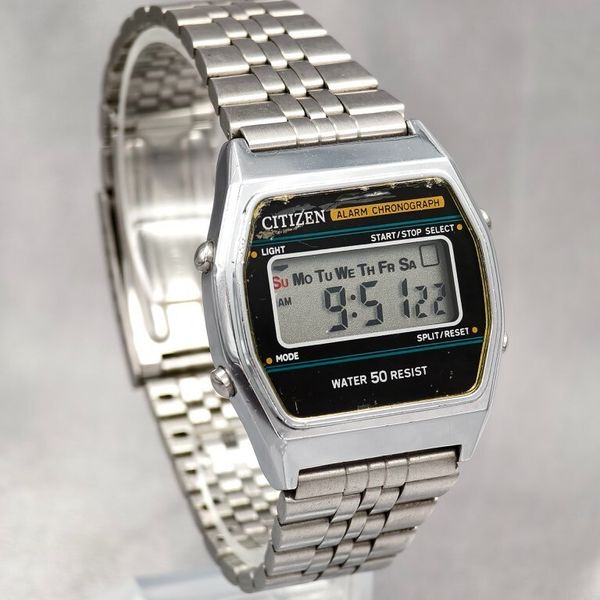 Rare Citizen Alarm Chronograph LCD Mens Digital Watch,Works ...