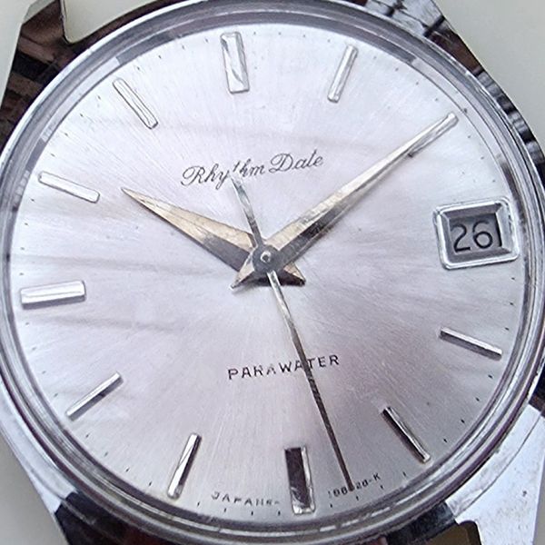 Vintage Mens Citizen Rhythm Date Manual Wind Parawater Watch Running ...
