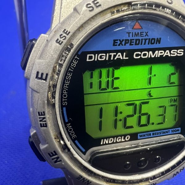 Men's Vintage 2002 DIGITAL COMPASS Watch TIMEX "Expedition". Alarm ...