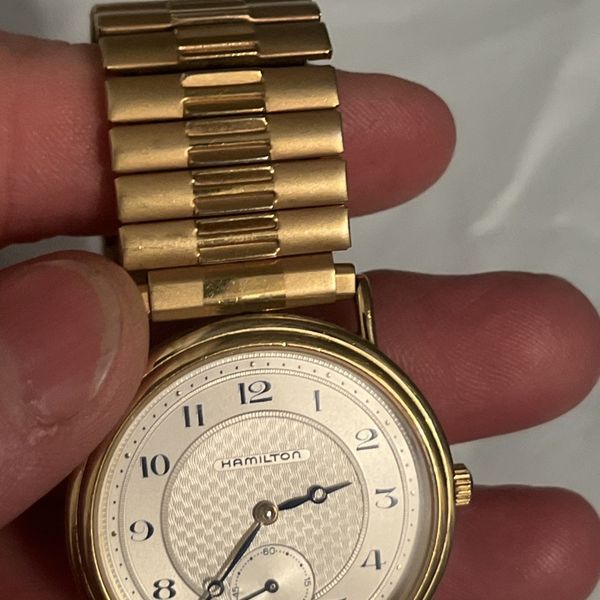 Hamilton Registered Edition 32mm Gold Tone 6210 Wrist Watch with 20mm ...