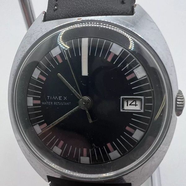 RARE RALLY TYPE DIAL 1971 TIMEX MARLIN RUNNING MENâ S WATCH 33MM ...