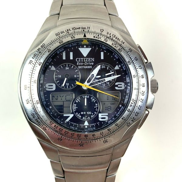 CITIZEN ECO-DRIVE SKYHAWK JR3125-55E WORLDTIME PILOT WATCH, MULTI TIME ...