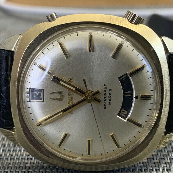 Rare Bulova Accutron 2185 Astronaut mark II Traveler 14K GF ALL ...