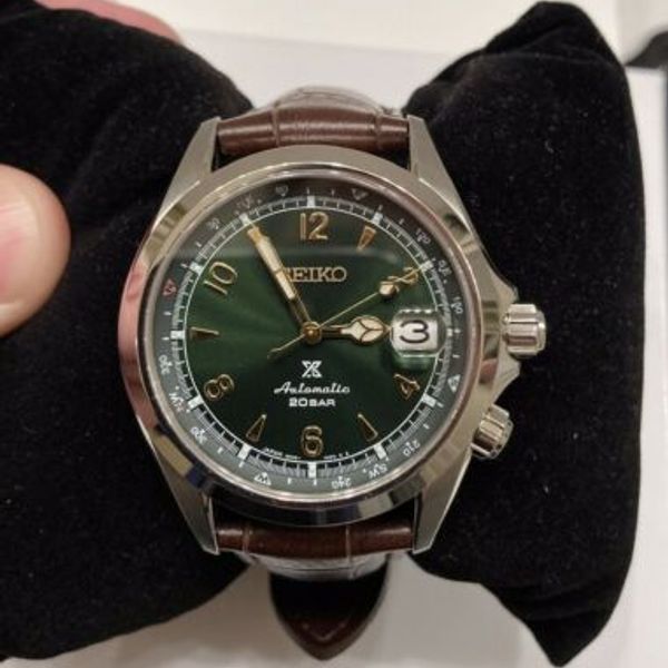 Seiko Prospex Alpinist SPB121 Green Dial Brown Leather Strap | WatchCharts