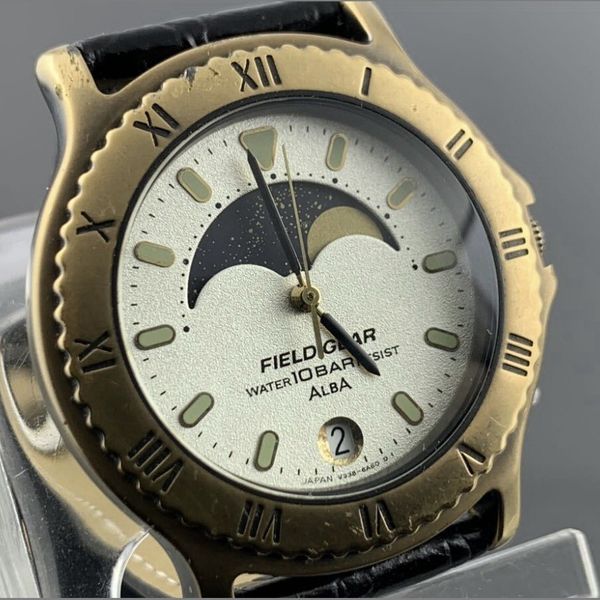Seiko Alba Field Gear Moon Phase Dress Watch V338-6A50 | WatchCharts ...
