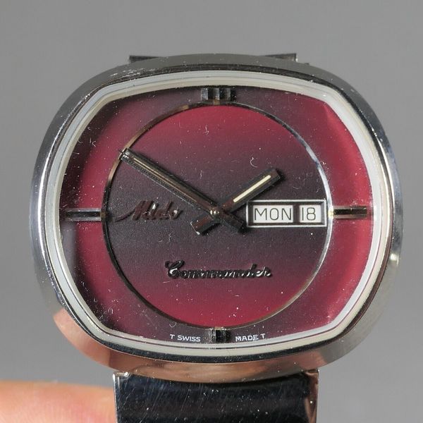 VINTAGE SWISS MADE STAINLESS MIDO COMMANDER AUTOMATIC WRIST WATCH ...