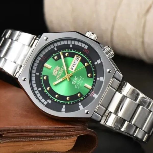 Orient SK Christal GREEN Quartz 42mm Movement Japan Watch + FREE ...