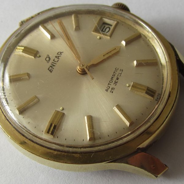 ENICAR ULTRASONIC 1960"s GENTS 25 JEWEL AUTOMATIC WATCH WITH DATE ...
