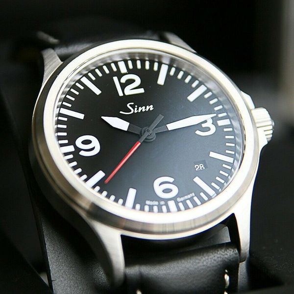 Full Box Set Sinn 556A Rare Red Seconds Hand Automatic Watch on Leather ...