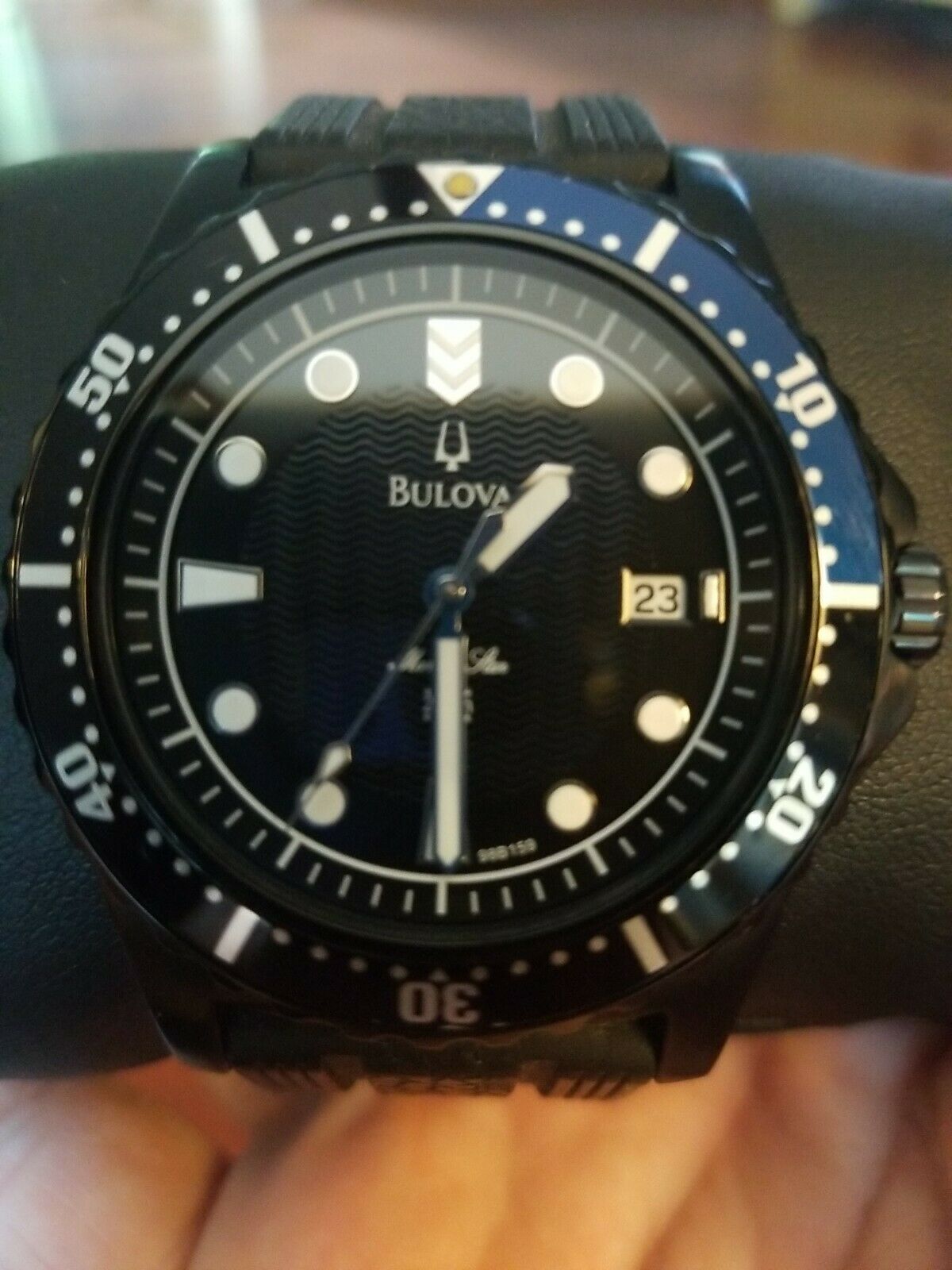 Bulova Marine Star Men's Watch Black 98b159 Rubber Strap | WatchCharts ...