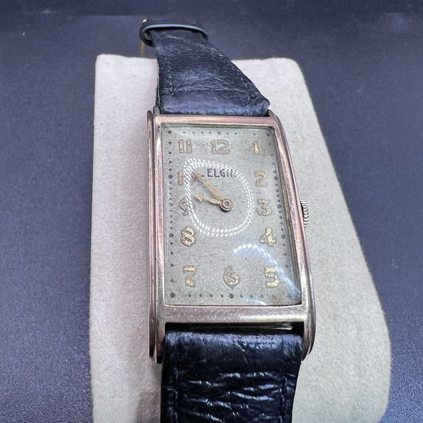 Vintage Elgin Tank Rolled Gold Front Wristwatch WORKS | WatchCharts ...