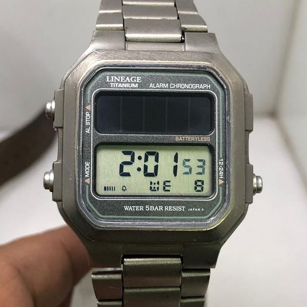 Vintage Casio 668 LIN-155 Lineage Titanium Alarm Chronograph Men's ...