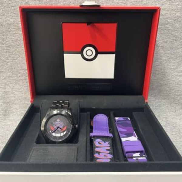 PokÃ©mon Center + Fossil Gengar Black Stainless Steel Automatic Watch ...