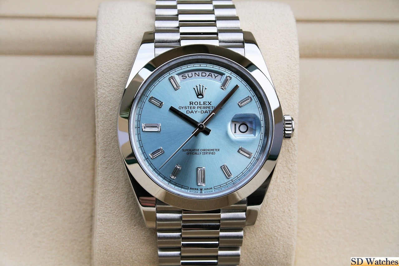 FS: Rolex 228206 DAY-DATE 40MM PLATINUM ICE BLUE DIAMOND | WatchCharts