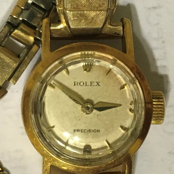 ROLEX PRECISION 18K Solid Gold Running Mechanical 17Jewels Swiss Made ...