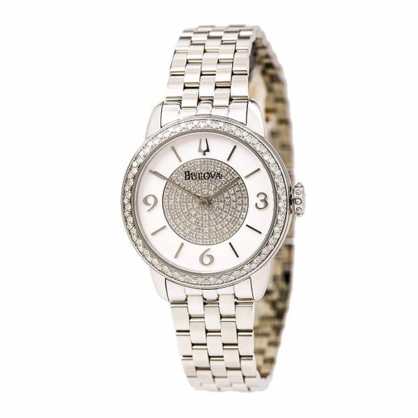 Bulova Bulova Femmes Montre Quartz Cadran Blanc Argent Ton Acier ...
