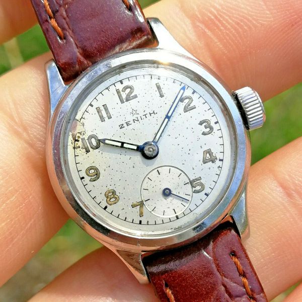 Vintage ZENITH Military style 1940s watch - Steel - Blued hands - Cal ...
