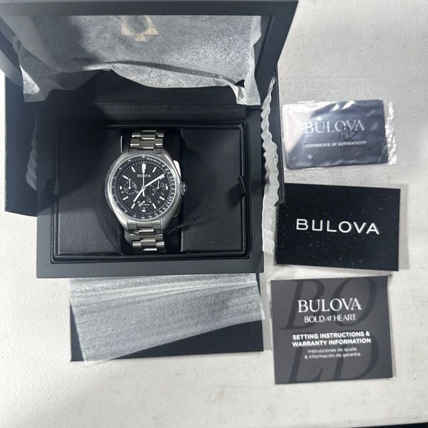 Bulova Lunar Pilot "Moon Watch" 96B258 Quartz Watch Commemorating ...