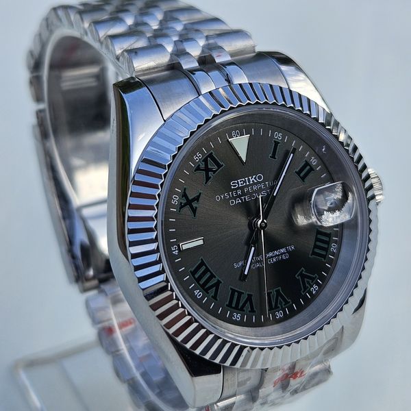 Seiko Wimbledon NH35 Sunburst Dial, Fluted/Jubilee 40mm Mod Watch - New ...