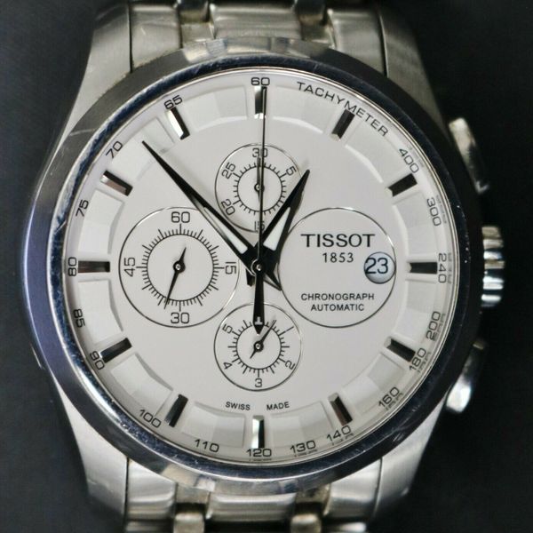 Tissot 1853 Couturier Chronograph Swiss Watch White Face & St. Steel ...