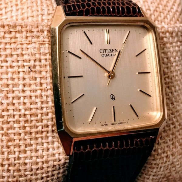 Vintage Citizen Quartz Mens Watch Rectangle 2830-261551 Made in Japan ...