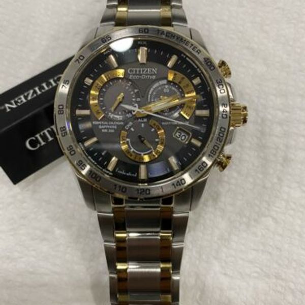NEW Citizen Eco Drive Chronograph Men's Watch Two Tone E650-S075157 ...