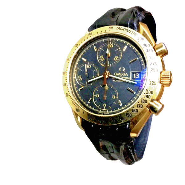 18k yellow gold Omega speedmaster with 18k yellow gold deployment clasp ...