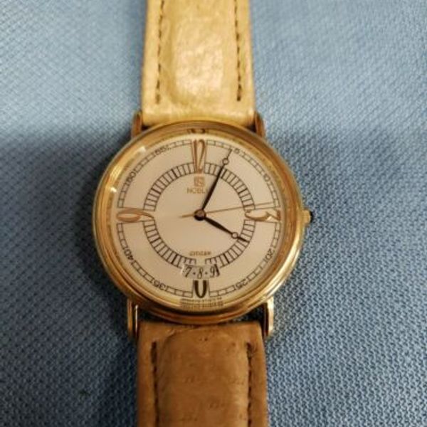 MENS Citizen Noblia Quartz 4710-470231 Vintage 4710A Gold Plated, runs ...