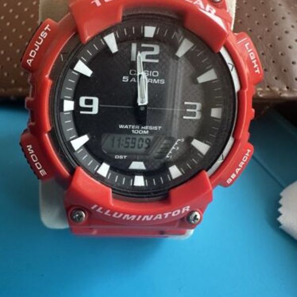 Casio Tough Solar Red Analog + Digital Quartz Watch - 5208 - AQ-S810W ...