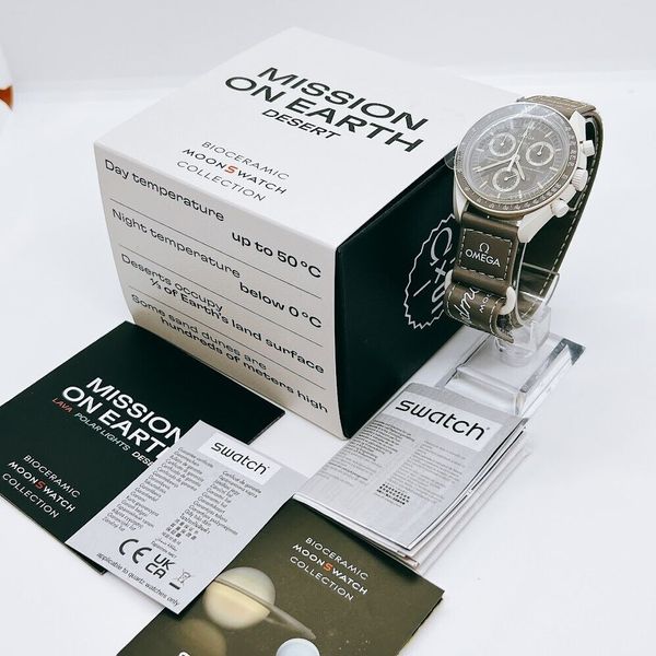 OMEGA x Swatch SO33T103 Bioceramic Moonswatch Mission On Earth Desert ...