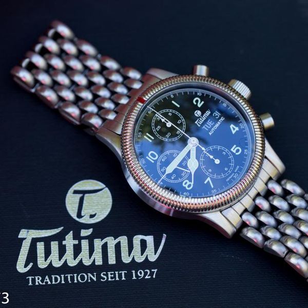 Tutima F2 Chronograph on Bracelet, Both Boxes and Papers: Reduced now ...