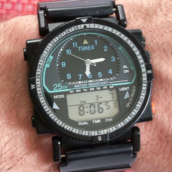 RARE Vintage 80's Timex Zulu / Explorer Style Ana/Digi Watch RUNNING ...