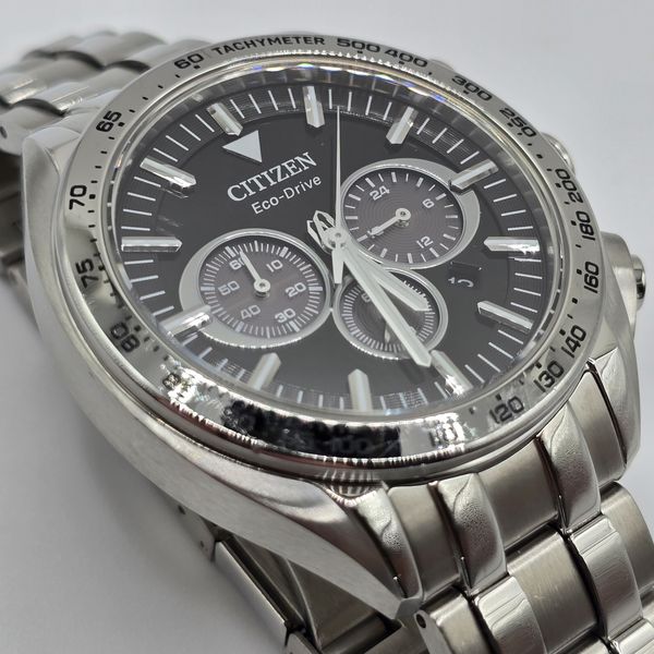 Citizen Eco-Drive Men's Carson Chronograph GMT Date Silver Watch 43MM ...