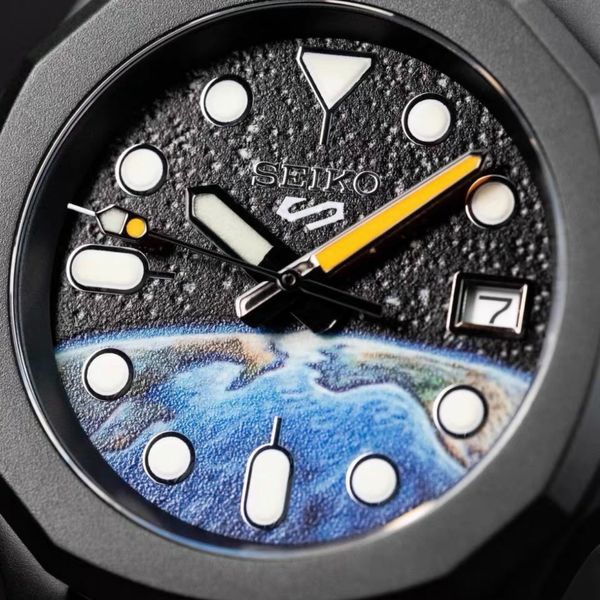 ð ª Custom Mod Seiko Space Luminous Dial Watch Sports Nautilus Style ...